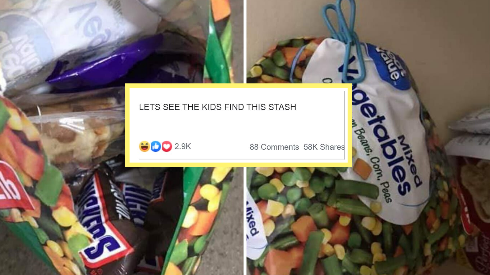 Mom Hides Halloween Candy Inside Empty Frozen Veggie Bags