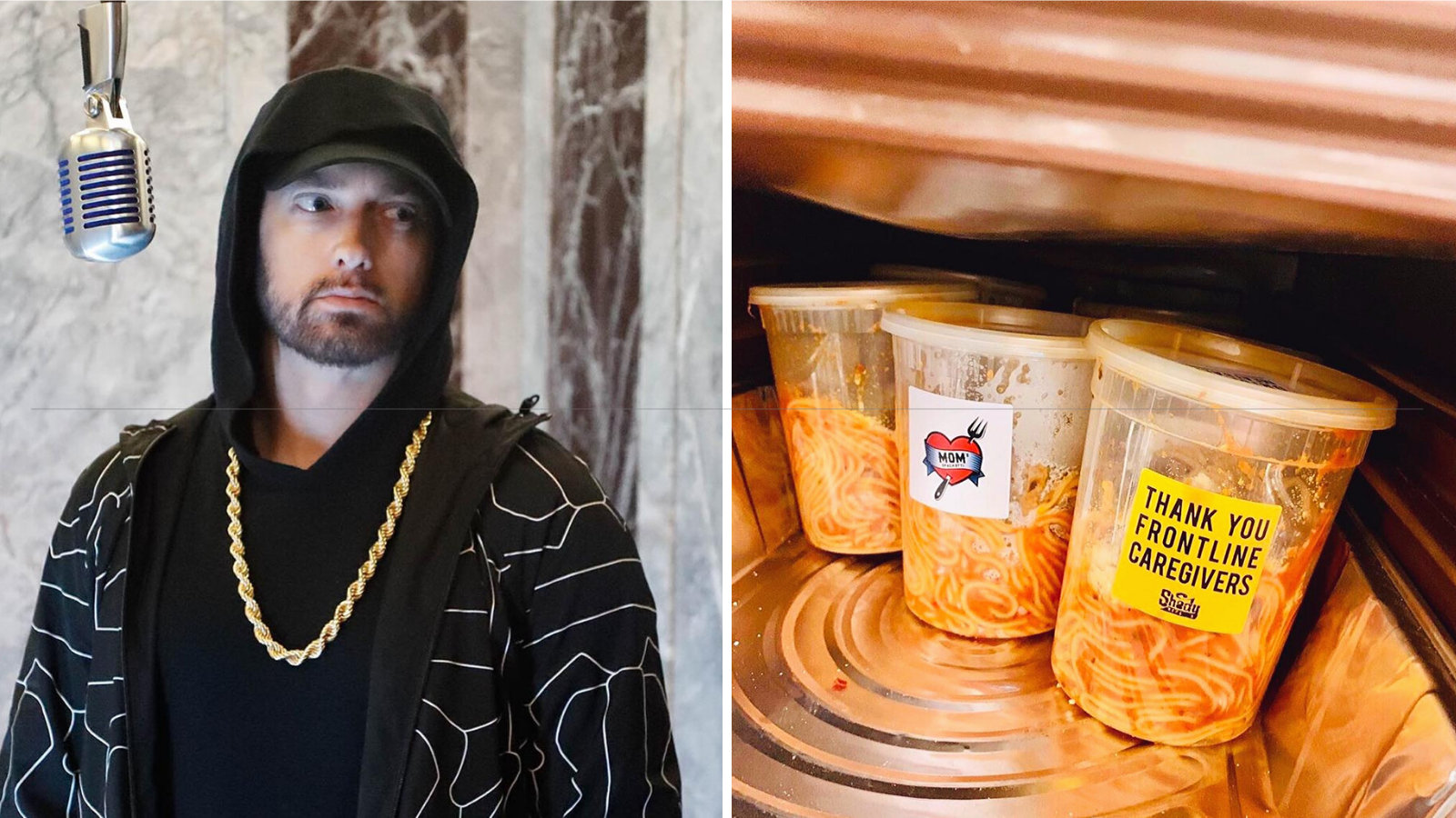 Eminem Delivers “Mom’s Spaghetti” To Front Line Workers