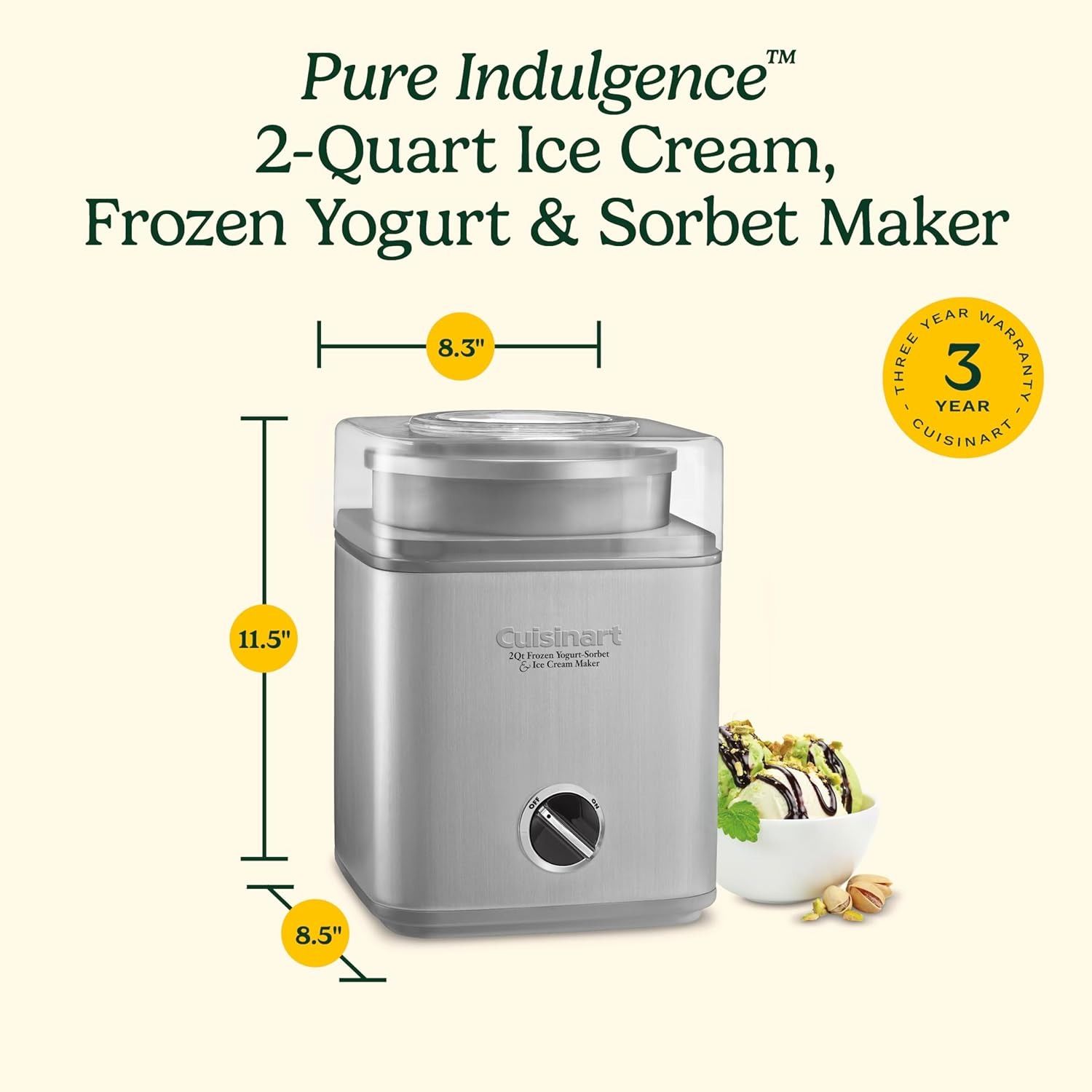 Cuisinart 2-Quart Ice Cream Maker: Make Homemade Frozen Treats This Summer