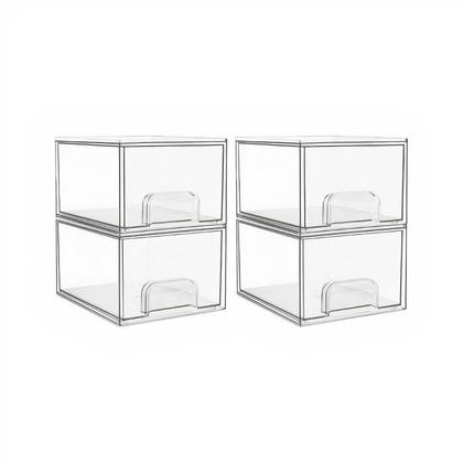 Clear Stackable Storage Drawers for Home Organization